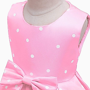 Mouse Dress Girls Mouse Costume for Toddler Baby Birthday Outfit Polka Dots Infant Kids Halloween Costumes Dress Up Headband Cosplay Mini Princess Gown Themed Party Supplies Pink 2-3T