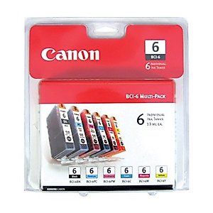 Canon BCI-6 6 Color Multi Pack Compatible to iP8500, iP6000D, i9900, i9100, i960, i950, i900D, S9000, S900, S830D, S820D, S820, S800, BJC 8200