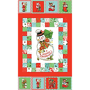 Jingle Bells A Merry Christmas Quilt Cotton Fabric Panel - Lindsay Wilkes of The Cottage Mama - Riley Blake #P14838-24" x 43" Fabric Panel