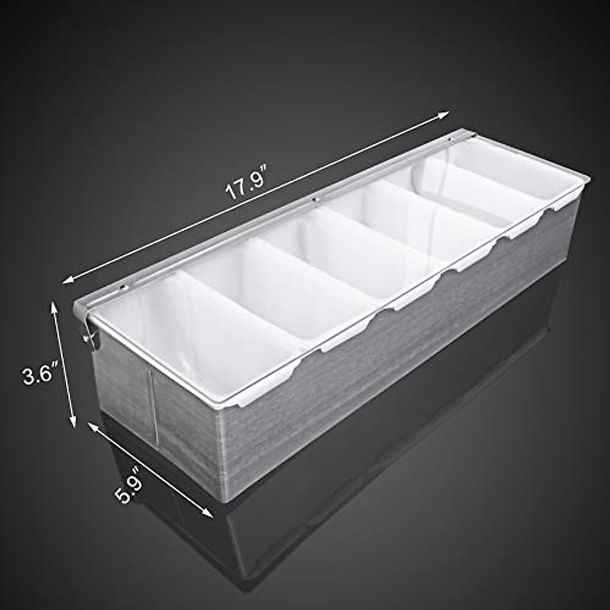 New Star Foodservice 48049 Stainless Steel Condiment Dispenser with 6 Compartments (NO ICE TRAY INCLUDED)