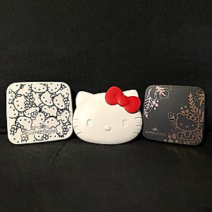Impressions Vanity Hello Kitty Supercute Compact Mirror with Touch Sensor Switch for Adjustable Brightness, Lighted Makeup Mirror with LED Lights and 2X Magnifying Mirror Top (White)