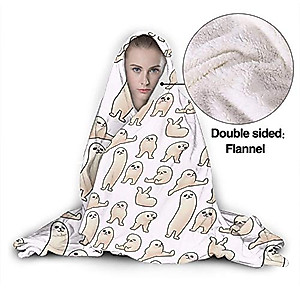 Hooded Blanket Fun Soft Eggdog Comfortable Throw Blankets for Four Seasons Anti-Pilling Flannel Wearable Blanket Suitable for Sofa Blankets for Adults and Children, Bed Blankets 50" X40