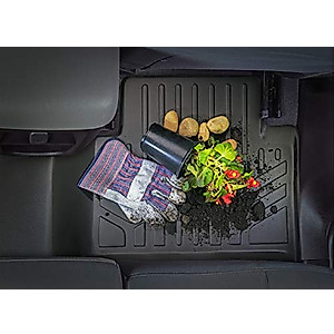 SMARTLINER All Weather Custom Cargo Trunk Liner Floor Mat Behind 3rd Row Black Compatible with 2020-2023 Compatible with Ford Explorer