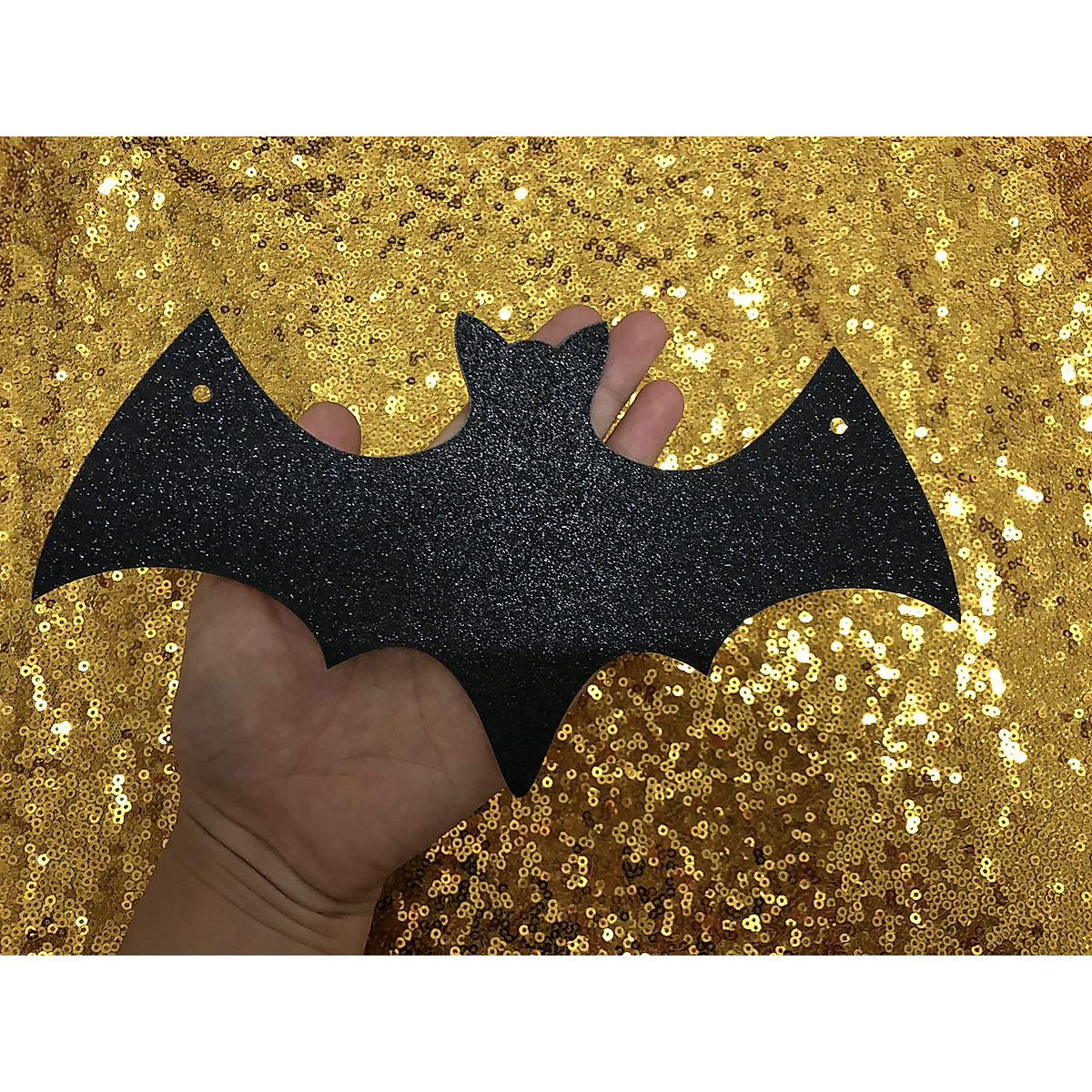 Black Glitter Bat Garland Halloween Bats Garland Banner, Bat Halloween Banner Bat Halloween Decorations for Halloween Home Mantle Haunted Mansion Decorations