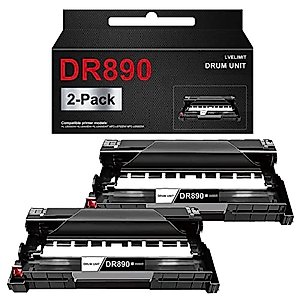 LVELIMIT Compatible DR-890 DR890 High Yield Drum Unit Replacement for Brother DR 890 HL-L6250DW HL-L6400DW HL-L6400DWT MFC-L6750DW MFC-L6900DW Printer, Toner Cartridge not Included (Black, 2-Pack)