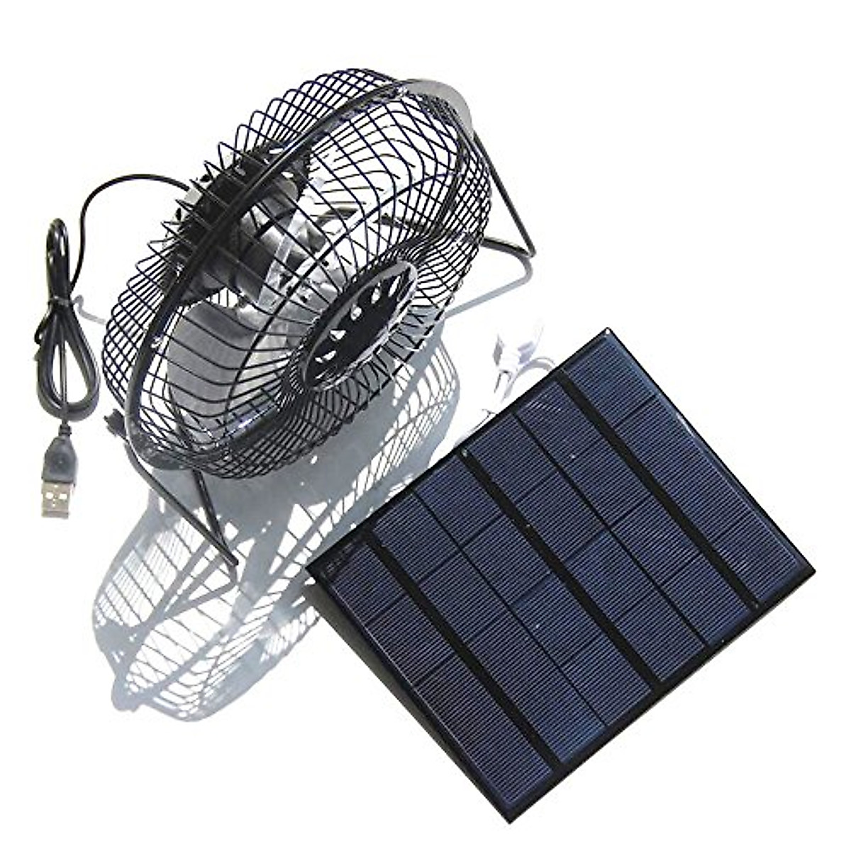 NUZAMAS 3.5W 6V Solar Panel Powered Mini Fan for Camping Caravan Yacht Greenhouse Dog House Chicken House Ventilator