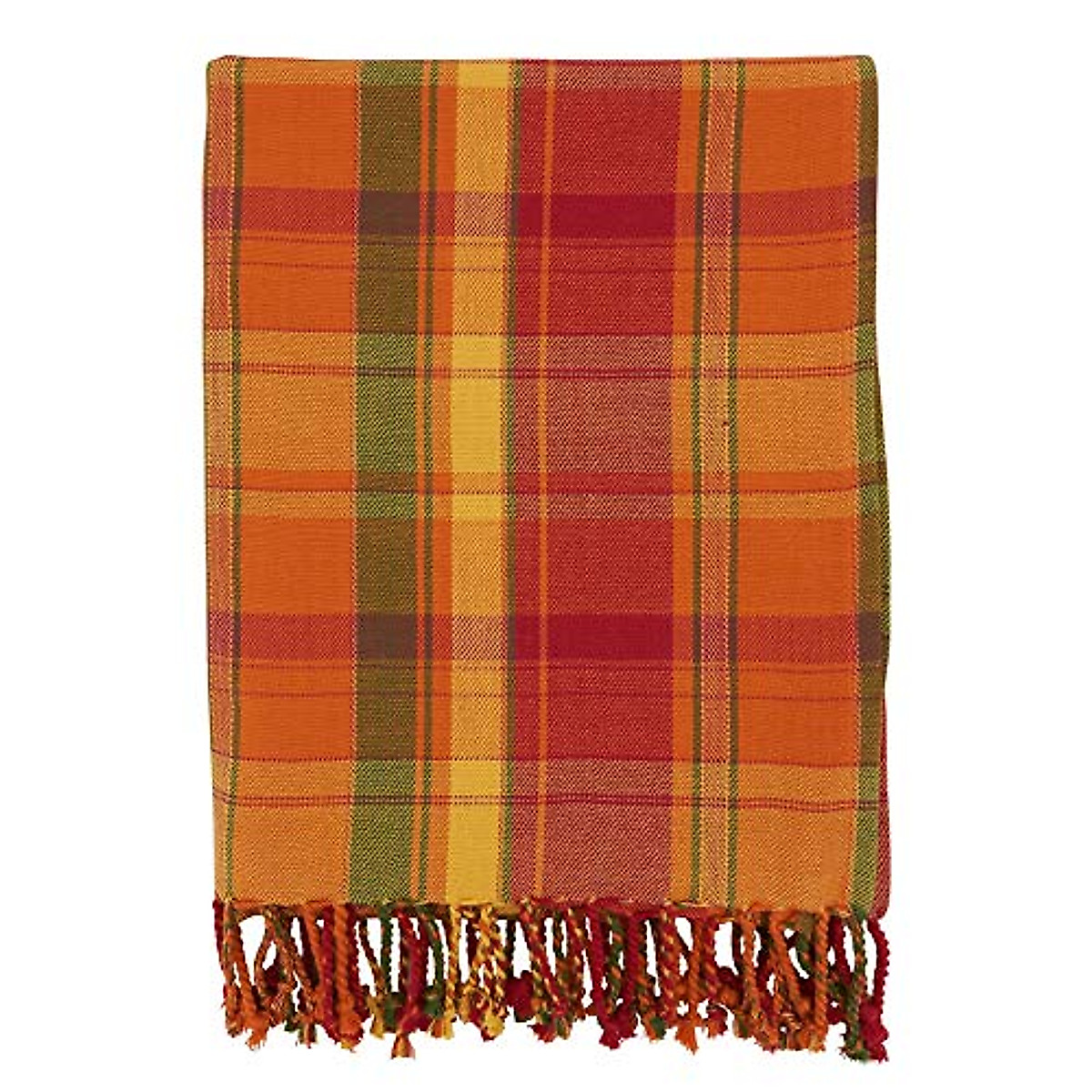 SARO LIFESTYLE Harvest Plaid Throw Blanket, Terracotta, 50"" x 60""" (TH520.TC5060)