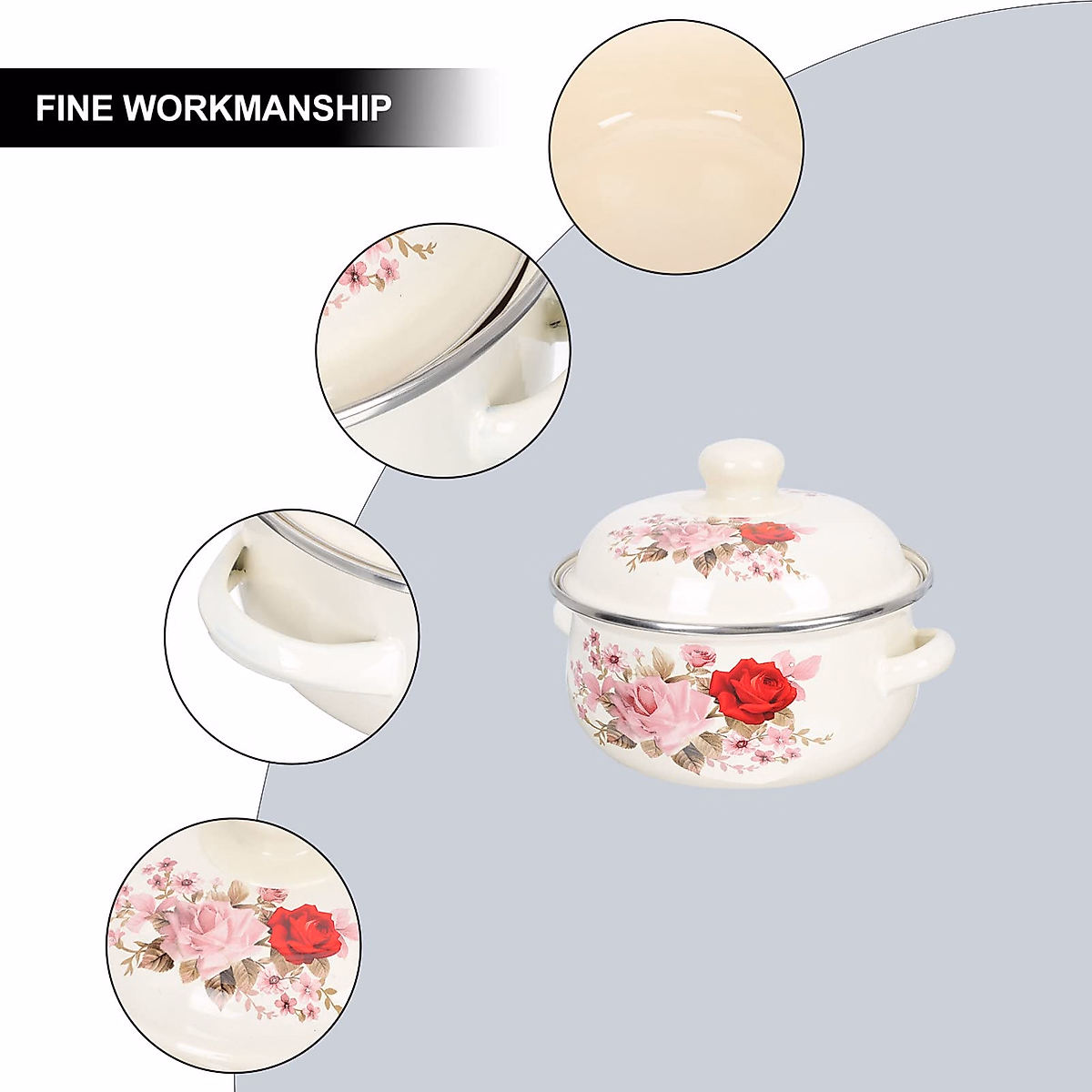 Stew Pot Sauce Enamel Pots Enamel Stew Pot Casserole Steam Pot Stockpot Stew Pot Soup Pot Earthen Pot Cookware For Dinner Banquet Party Enamel Pot Saucepan Earthenware Pot