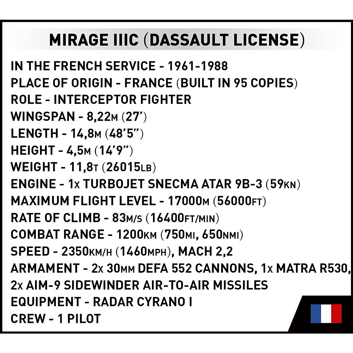 COBI Armed Forces Mirage IIIC