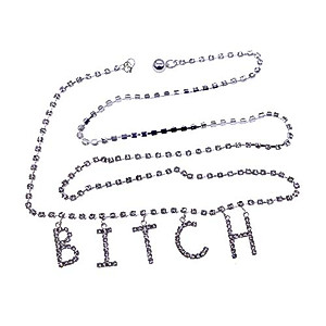 Arsimus Rhinestone Bitch Belly Waist Chain Belt (Bitch)