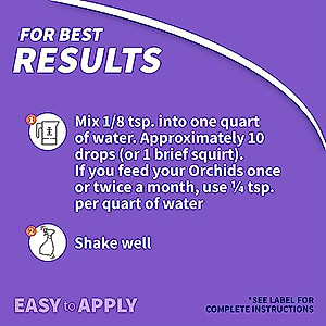 Bonide Liquid Orchid Food 9-7-9, 8 oz Concentrate Liquid Fertilizer for Strong Roots & Blooms, Use When Watering