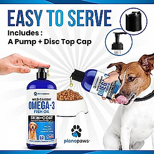 Omega 3 Fish Oil for Dogs - Better Than Salmon Oil for Dogs - Dog Fish Oil Supplement - Reduce Shedding & Itching - Supports Joints, Brain, Heart Health- Dog Skin and Coat Supplement - Fish Oil Liquid