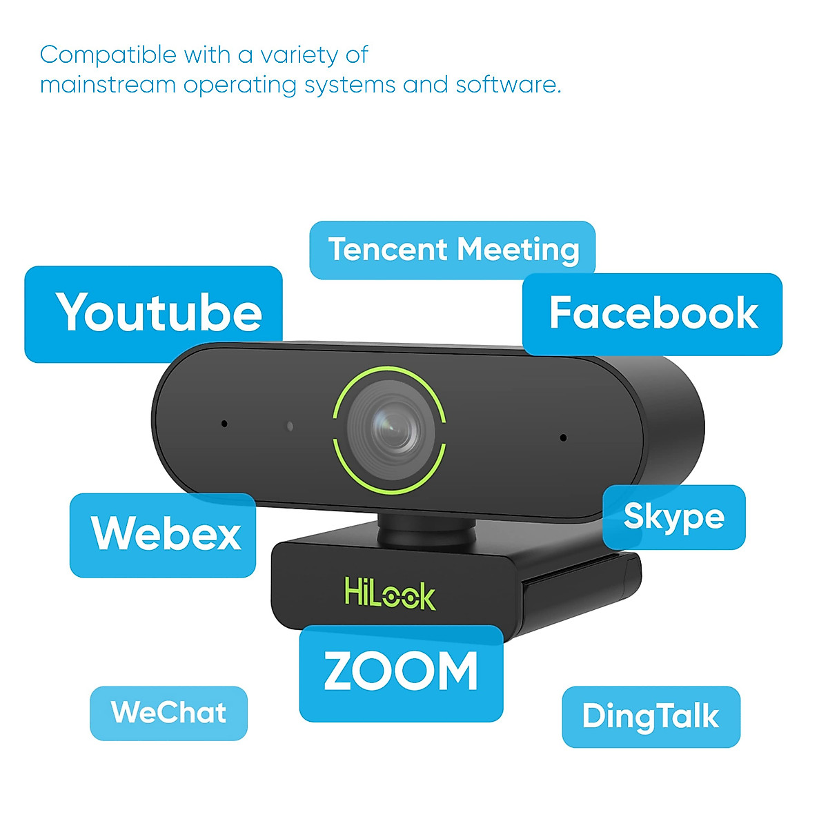 HiLook U14P 2K HD Webcam with Noise-Canceling Mic, Autofocus & Privacy Cover, Low Light Correction Computer Camera, USB Streaming Web Camera for Zoom/Skype/Microsoft Teams/FaceTime, PC/Mac/Laptop