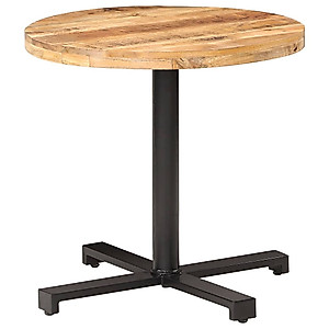 YPWRENH Adjustable Swivel Table Bistro Table Round Ø31.5"x29.5" Rough Mango Wood for Dining Room, Kitchen or Living Room