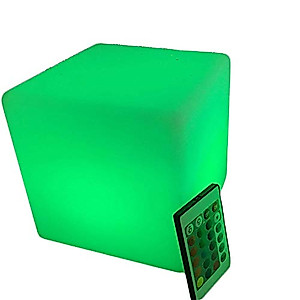 OUUED Waterproof Rechargeable LED Color-Changing Light Cube Party LED Luminous Square Stool Courtyard lamp New Easy Charging LED Module,Remote Control,16 RGB Color, Home Garden Party Decoration