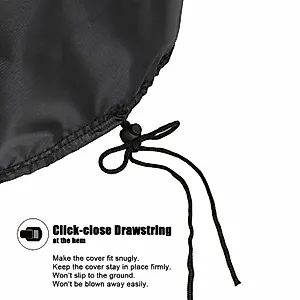 Saking Outdoor Cooler Table cover for Keter 7.5 Gallon Cool Bar Table, Waterproof Outdoor Barrel Cool Bar Table Cover, Round Pool Side End Table Cover with Drawstring, 21" D x 23" H, Black