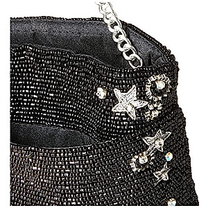 Mary Frances Bubbly Champagne Bottle Mini Crossbody Handbag, Black