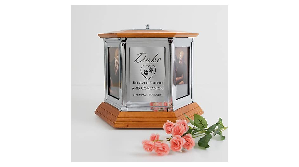 Custom Engraved Large Rotating Memories Cremation Urn