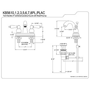 Kingston Brass KB5611PL Restoration 4-Inch Centerset Lavatory Faucet, Polished Chrome