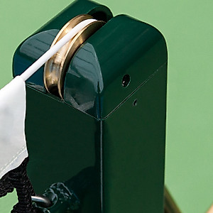 Vermont Square Tennis Posts [ITF Regulation] | 76mm Powder Coated Steel – Optional Ground Sockets (Green, with Ground Sockets)