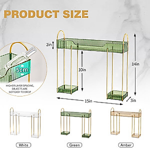 GHWMYD Bathroom Counter Organizer Cosmetics Skincare Shelf Organizer Bathroom Organizer Countertop Makeup Organizer Bathroom Shelf Organizer on The Faucet for Bathroom Kitchen Dresser （Green）