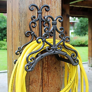 Cast Iron Scrowl Decorative Hose Reel Garden Hose Hanger Rack Storage Wall Mount Wrought Iron,for Yard Balcony 23.6.13
