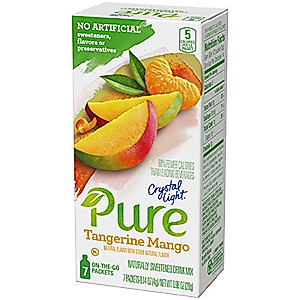 Crystal Light Pure Tangerine Mango, 0.14 Oz Box, 7 Pack