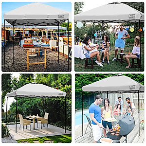 KAMPKEEPER 10x10 Pop Up Commercial Canopy Tent - Waterproof & Portable Outdoor Shade with Adjustable Legs, Air Vent, Carry Bag & Sandbags (WHITE)