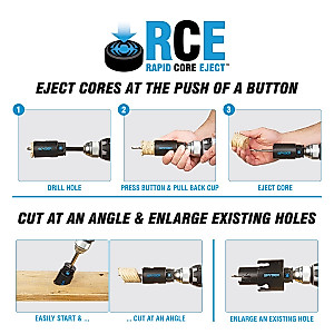 Spyder 1/2in Hex 10 Carbide Tipped Hole Saw Hole Saw Arbor - For Masonry, Concrete Block, Brick, Ceramic Wall Tile, Cement Fiber Board. Spyder Hole Saw Sizes 1-3/8in and above