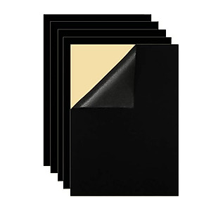 5PCS Black Self Adhesive Felt Sheets, Soft Velvet Sticky Back Felt for Jewelry Box and Drawer Liner, Art and Craft Making(A4 Size)