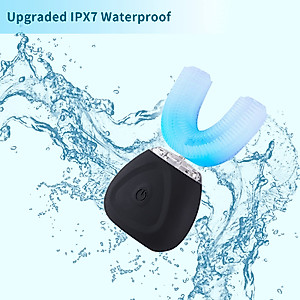 Xiarden Automatic Toothbrush, U-Shaped Ultrasonic Toothbrush 360° Auto Toothbrush with Whitening Blue Light Whole Mouth Toothbrush IPX7 Waterproof for Adults