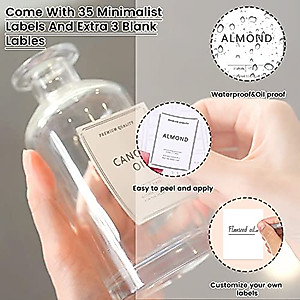 12 oz Glass Olive Oil Dispenser Bottle For Kitchen,Oil And Vinegar Dispenser Set Of 4,Oil Bottles For Kitchen,Coffee Syrup Dispenser,Glass Oil Container With Metal Pourer,Funnel,Waterproof Labels