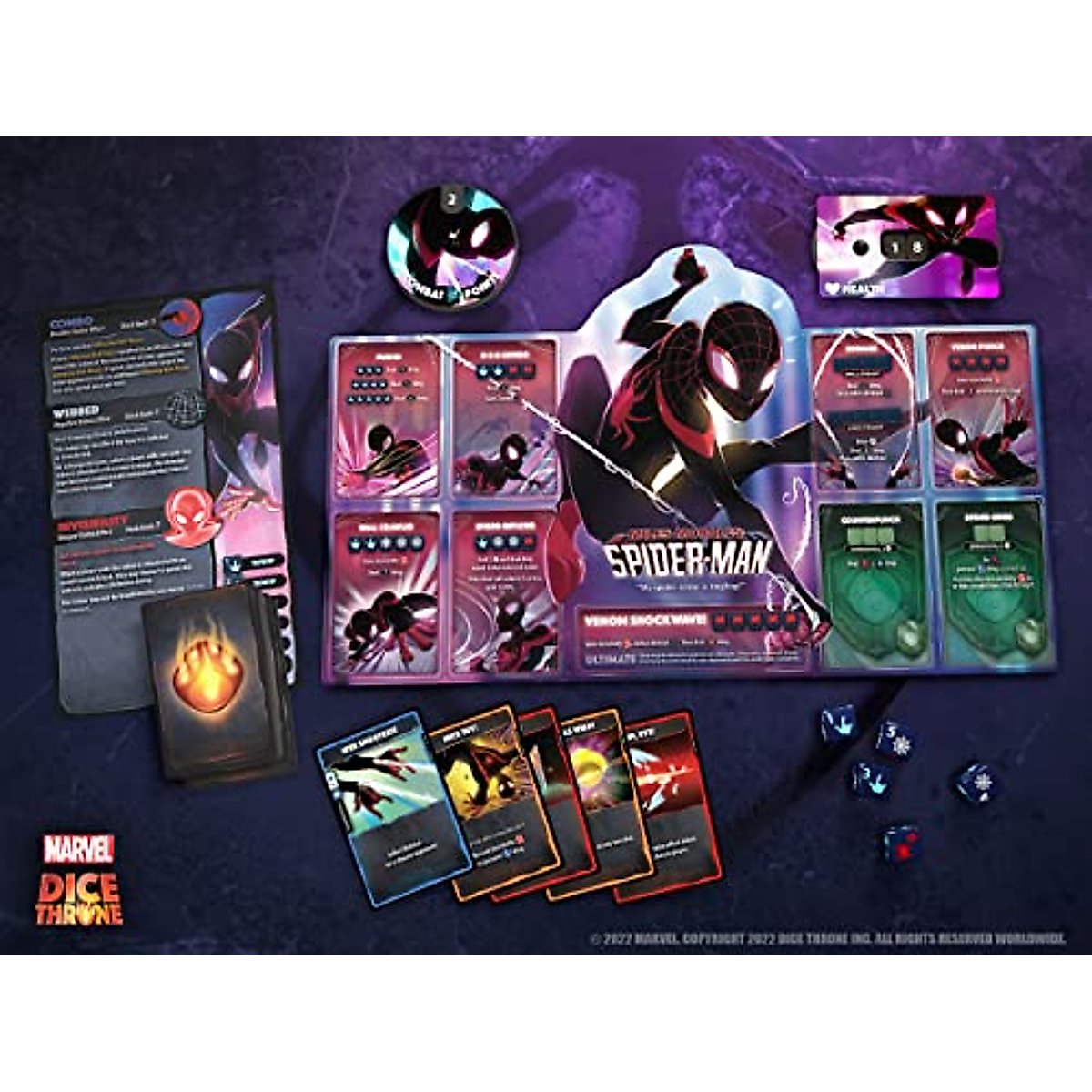 Marvel Dice Throne | 4 Hero Box Featuring Scarlet Witch, Thor, Loki, Spider-Man | 2-to-4 Player Competitive Dice Game | Officially-Licensed | Compatible with The Dice Throne Ecosystem