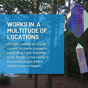 Bird Barrier The Intimidator - Professional Grade Bird Deterrent w/Wind-Twisting Scare Rods - Motion-Activated Woodpecker Deterrent w/Reflective Discs - Scare Device Keeps Birds from Building Nests