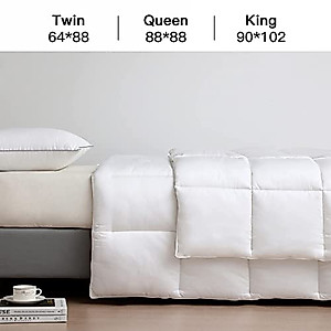 100% Viscose from Cooling Bamboo Comforter for Hot Sleepers- Breathable Silky Soft Bamboo Duvet Insert King Size-with 8 Corner Tabs- All Season Comforter (90x102 Inches, White)