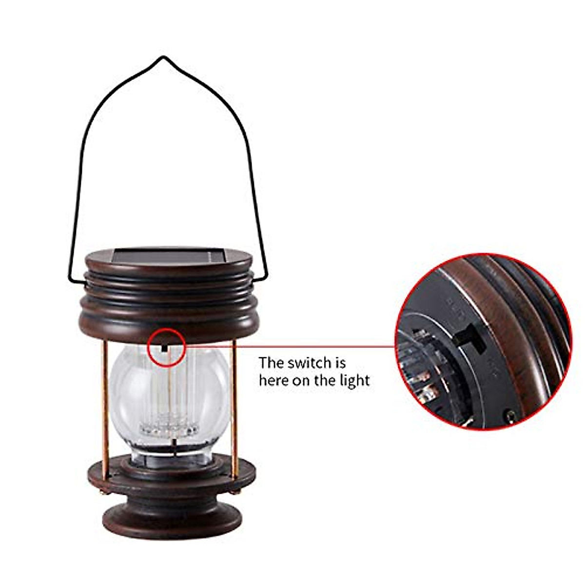 Upgraded Led Vintage Solar Lantern, Realistic Flicker Flame Outdoor Hanging Garden Lights Solar Powered Camping Night Lights Landscape Decorative for Yard Patio Terrace Lawn, 2 Pack