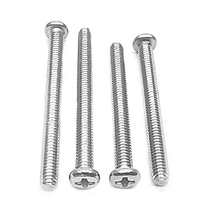 50 Pcs M4 x 40mm 304 Stainless Steel Phillips Round Pan Head Machine Screws Use for Cabinet Drawer Pull Handle, Metric Fine Thread.