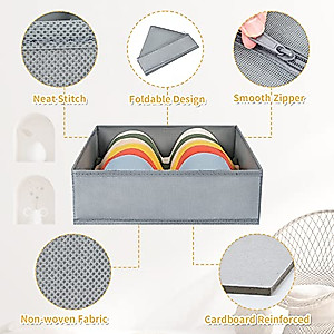 DIMJ Drawer Organizer Clothes, 12 Pack Underwear Organizer, Foldable Closet Organizers, Sock Organizer Bra Organizer, Fabric Dresser Organizer for Clothes, Bra, Socks, Tie (Grey)