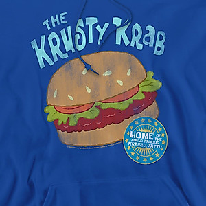 Popfunk Spongebob Krusty Krab Unisex Adult Pull-Over Hoodie (Medium) Royal Blue