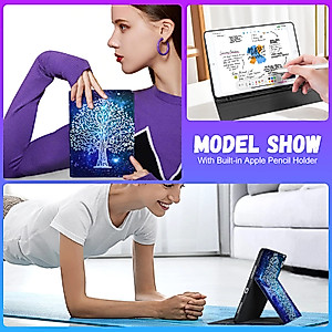 Uppuppy for iPad 9th/8th/7th Generation Case 10.2 Inch Girls Cute Women Folio Smart Cover with Pencil Holder Tree Aesthetic Cool Design Girly Teens Unique Cases for iPad 7/8/9 Gen A2602 A2270 A2197