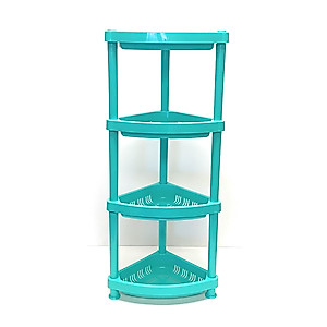 Mintra Home Light Duty Plastic Storage Racks (Triangular Rack, Teal)