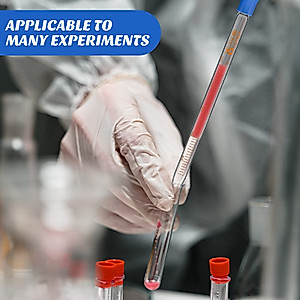 Weewooday Glass Droppers Pipettes Graduated Lab Dropper Glass Liquid Pipette with Big Rubber Hats 20 cm Stir Rod Washing Brush Transfer for Liquid Essential Oil(16 Pieces,Blue,10 ml)