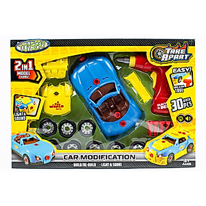 Take Apart Toy Racing Car Kit for Kids - 30 Pieces with Engine Sounds & Toy Tools for Kids Build Your Own Model Race Car Kit Construction Set