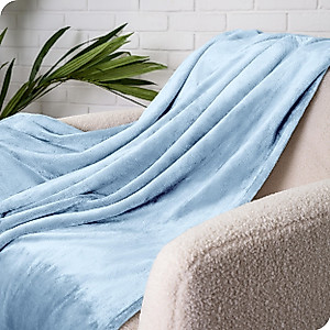 Microplush Fleece Blanket - Full/Queen Blanket - Light Blue - Lightweight Soft Blanket for Bed, Sofa, Couch, Camping, and Travel - Ultra Soft Warm Blanket (Full/Queen, Light Blue)