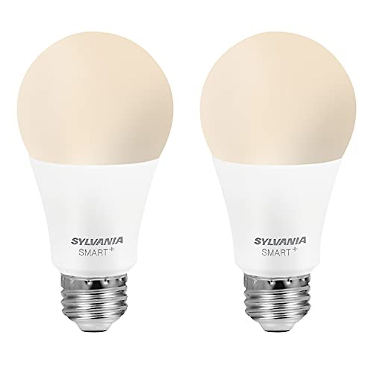 SYLVANIA Bluetooth Mesh LED Smart Light Bulb, One Touch Set Up, A19 60W Equivalent, E26, Soft White, Works with Alexa Only - 2 PK (75761)