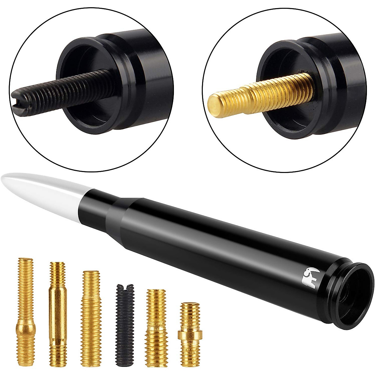 ONE250 50 Cal Caliber Bullet Style Antenna, Compatible with All Dodge RAM Trucks (RAM 1500, RAM 2500 or RAM 3500 1994-2024) - Designed for Optimized FM/AM Reception (White)