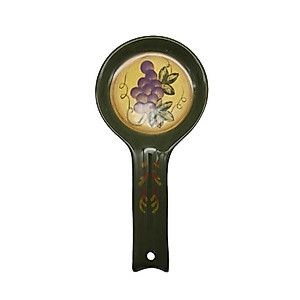 ACK Ceramic Spoon Rest (Grape),Cooking Spoon Holder for Kitchen Counter, Utensil Rest for Spoon, Ladle, Spatula, Kitchen Décor