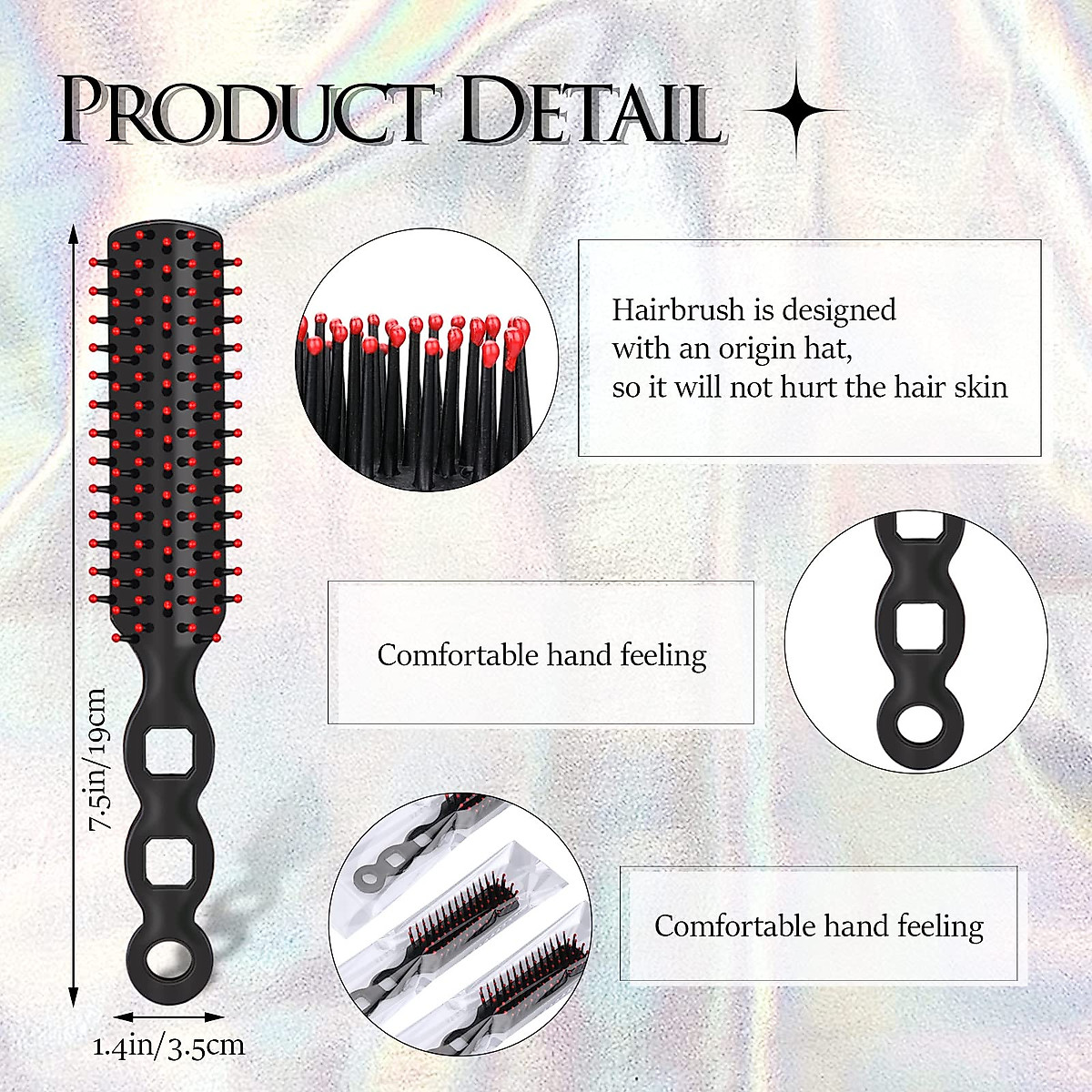 Lauwell 36 Pcs Hair Brushes in Bulk for Homeless, Disposable Hair Brushes Nylon Bristles Detangling Brush for Curly Wet and Dry Hair for Shelter, Hotel(Black)