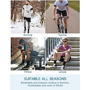 Airacker Athletic Socks Sport Running Calf Socks Performance Cushioned Breathable Crew Socks for Men Women(6 Pairs)