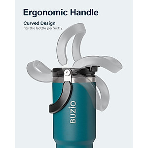 BUZIO Insulated Tumbler with 2-in-1 Lid and Straw, 30 oz Tumbler with Handle, Stainless Steel Double Walled Water Bottle Reusable Coffee Tumbler Travel Mug Thermal Cup, Wide Mouth Smoothie Cups